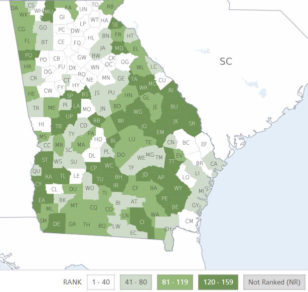 Report Ranks the Health of Georgia Counties – WABE