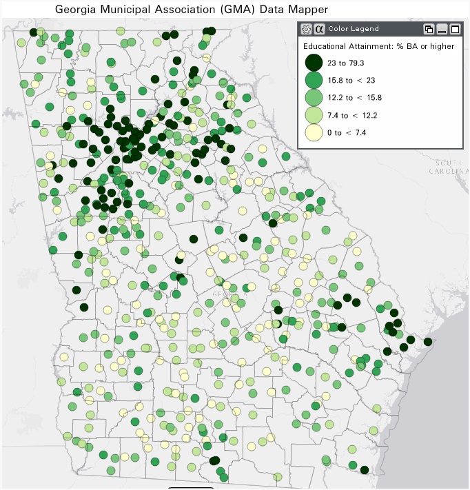 MAP: Where Georgians With Higher Education Degrees Cluster – WABE