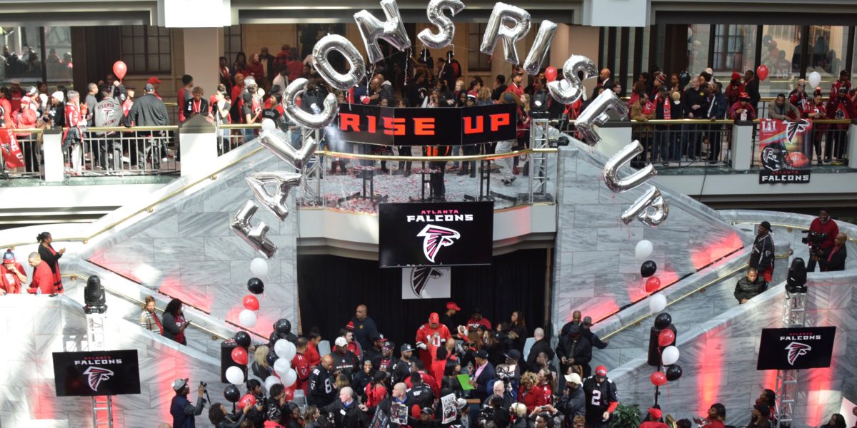Falcons Fans Pack Atlanta City Hall For Pre-Super Bowl Rally – WABE