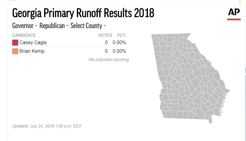 Live Map: See Results For Georgia’s GOP Governor Primary Runoff – WABE
