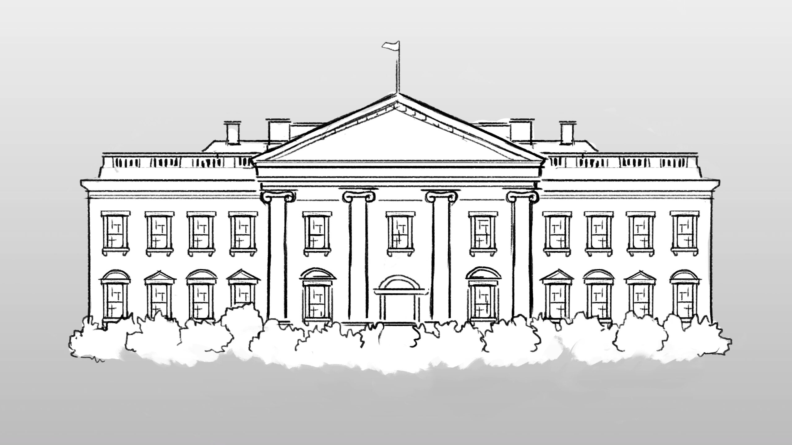 White House Outline Drawing
