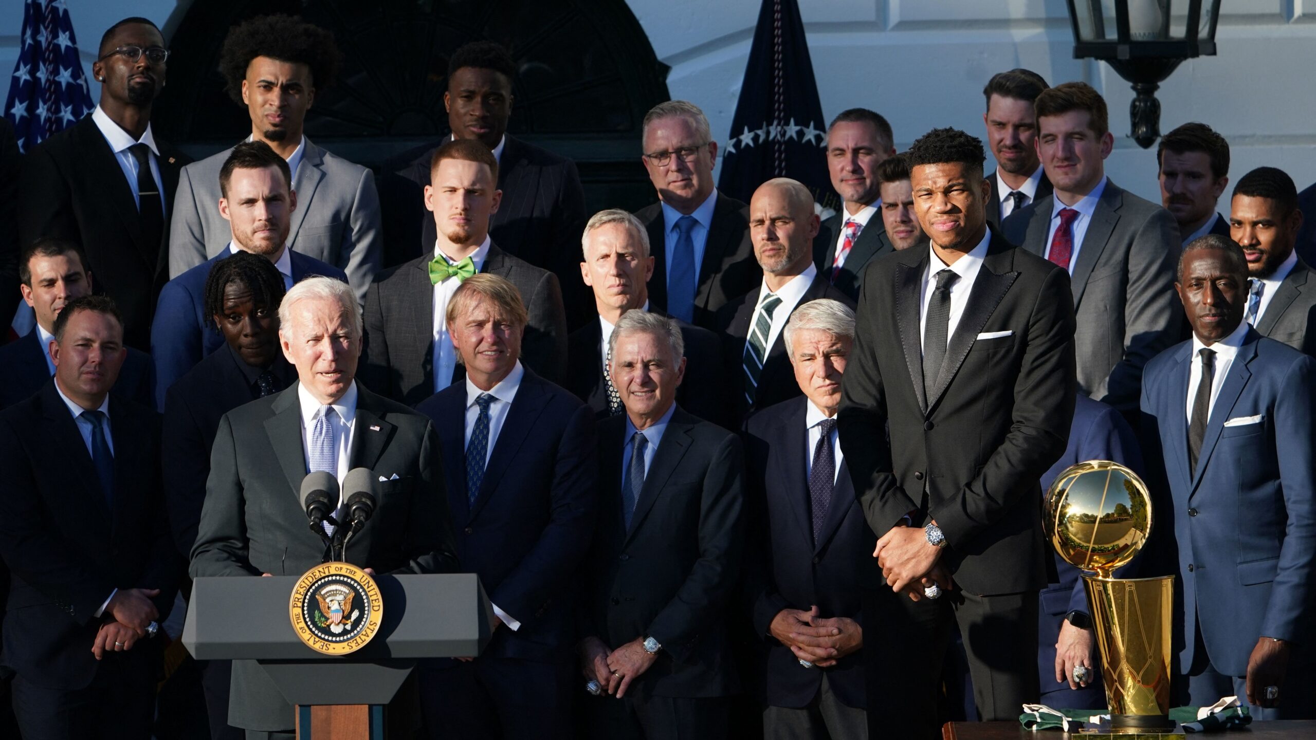 The Milwaukee Bucks are the first NBA champions to visit the White ...