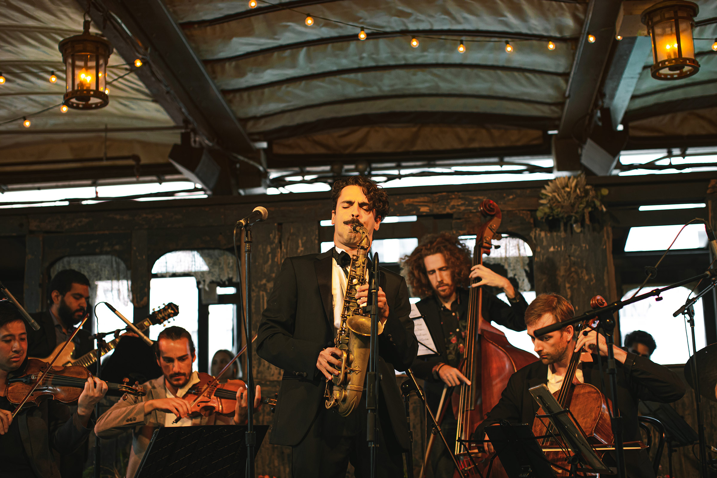 Eddie Barbash, founding member of ‘The Late Show’ house band, performs ...