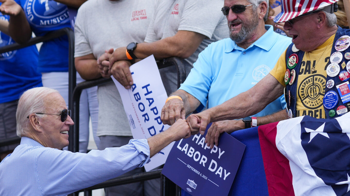 Biden celebrates unions and job creation during a Philadelphia Labor ...