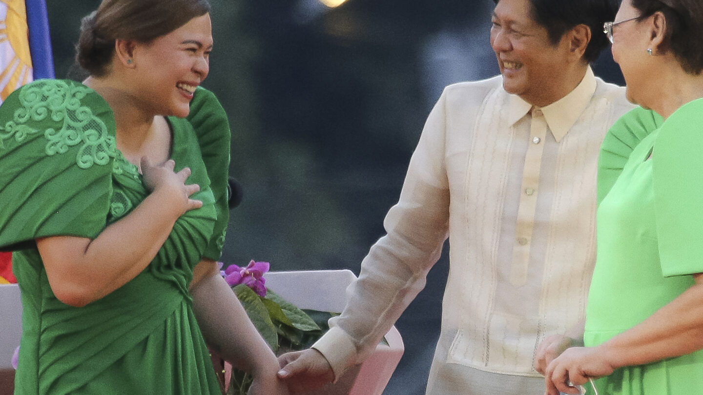 The daughter of the outgoing Philippine president takes oath as vice ...